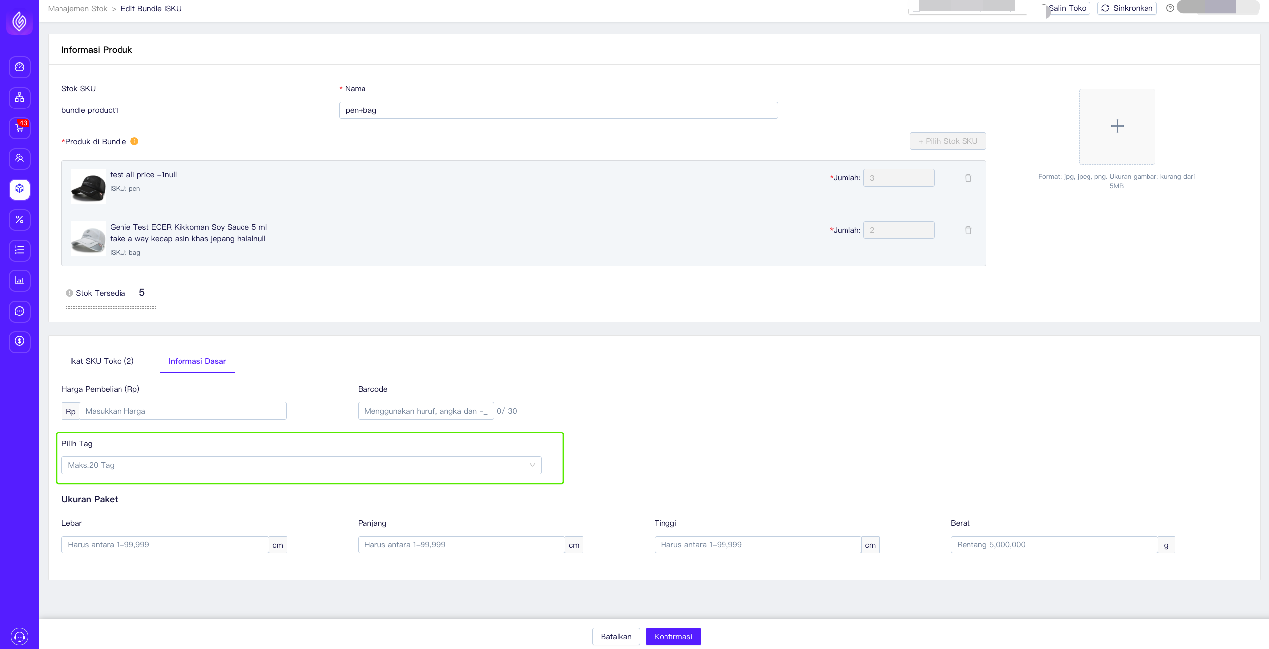Bagaimana Cara Menambahkan Tag ke Stok SKU? - Ginee