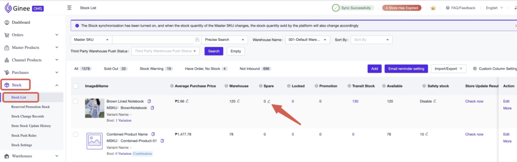 How to Set Up Spare Stocks? (Single and Bulk Update) - Ginee