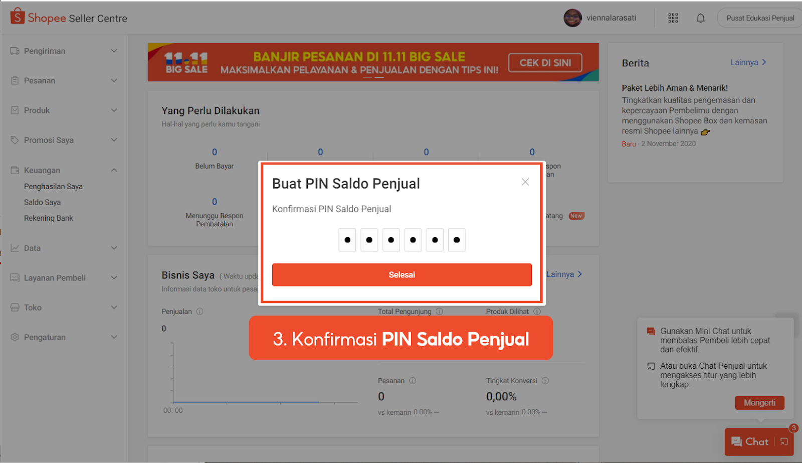 2 Cara Membuat PIN Saldo Penjual di Shopee yang Aman - Ginee