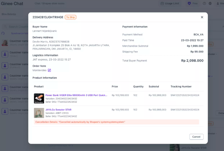 How to check product information and order information in chat? - Ginee
