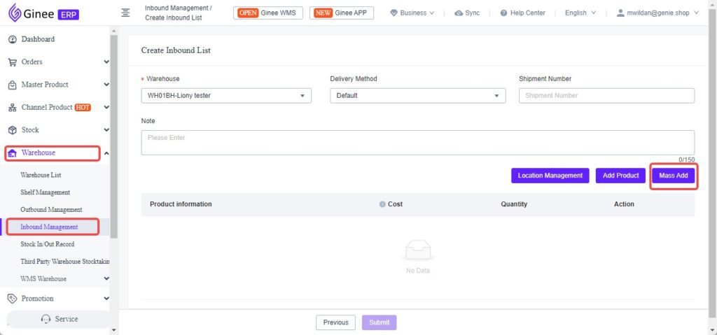 How to Inbound Product in ERP? - Ginee
