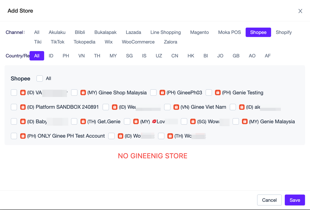 Shopee Multiwarehouse Management - Ginee
