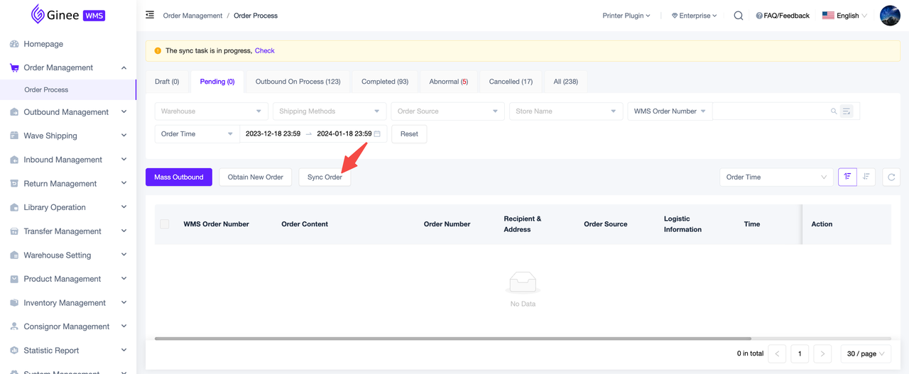 WMS and OMS Synchronization - Ginee