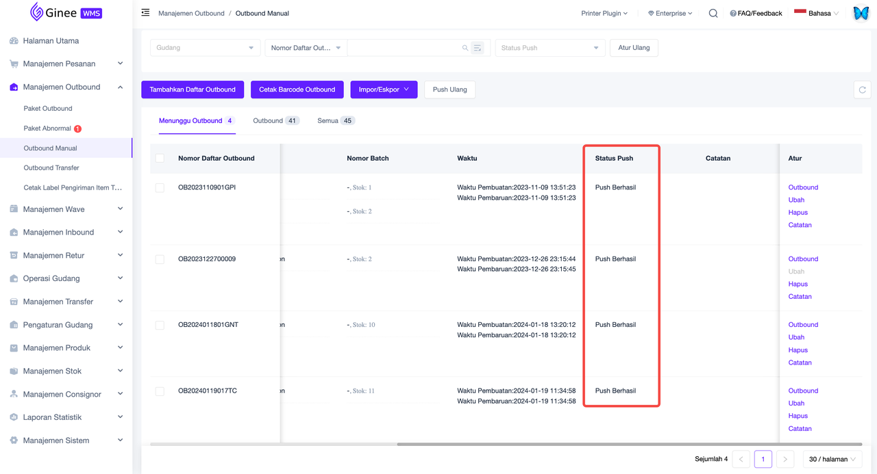 Sinkronisasi WMS & OMS - Ginee